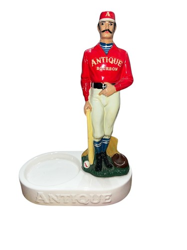 Vintage 1963 Ceramic Antique Bourbon Bottle Display - Baseball Player ...
