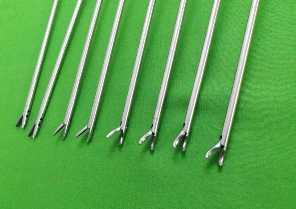 8pc Needle Holder Curved Jaw & Straight Jaw 5mmx330mm Laparoscopic ...