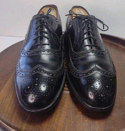 Allen Edmonds Mens 8 D McAllister Black Leather Oxford Short Wingtips ...