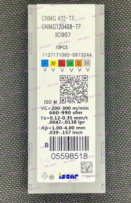 New ISCAR CNMG 432-TF IC907 CNMG 120408-TF Carbide Inserts 10 PCS | eBay