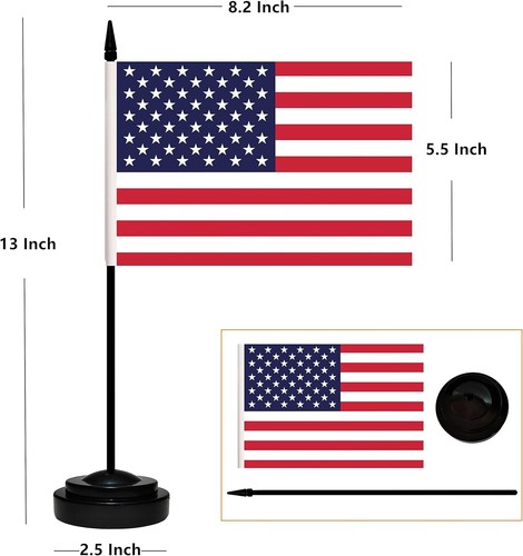 USA Desk Flag Set, 2 Pack American US Table Office Flags, Small Mini | eBay
