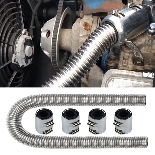 36" Stainless Steel Radiator Flexible Coolant Water Hose with Caps Kit ...