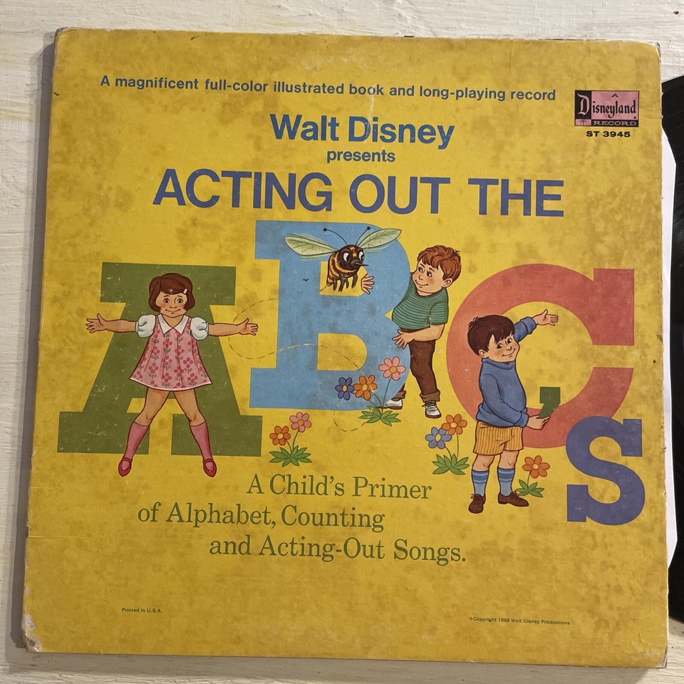 Walt Disney Presents Acting Out The ABC’s LP Disneyland + Book Stereo ...