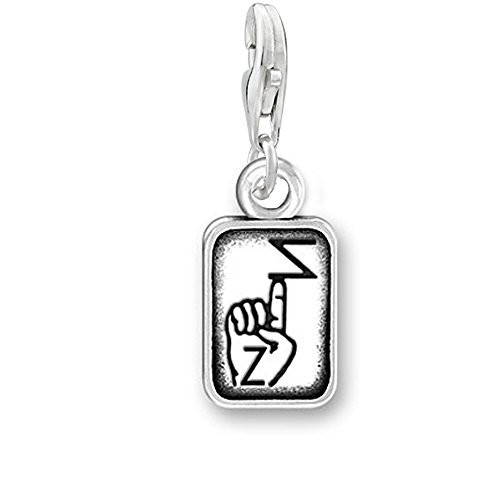 Sign Language Charm Pendant for Bracelets or Necklaces "Z" | eBay