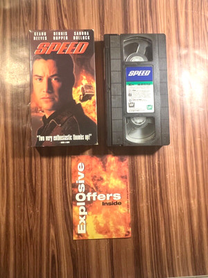 Speed VHS Keanu Reeves Dennis Hopper Sandra Bullock Action 1994 Movie ...
