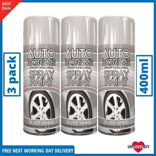 3 x AX SILVER WHEEL Spray Paint Aerosol Can Auto Extreme Car Van Bike ...
