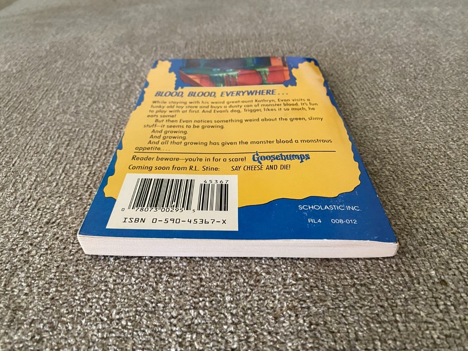 Like New Unnumbered 2nd print Goosebumps #3 Monster Blood ~ R.L. Stine ...