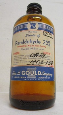Geo H. Gould Paraldehyde Hypnotic Sedative Amber Glass Bottle Drug ...