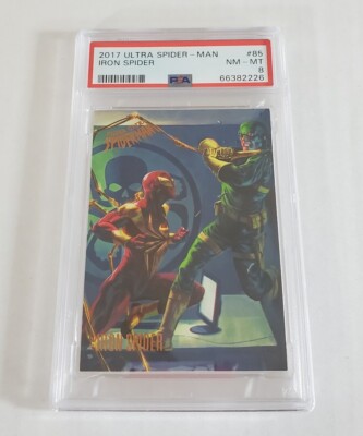 2017 Fleer Ultra Spider-Man #85 IRON SPIDER PSA 8 MINT Thick Card ...