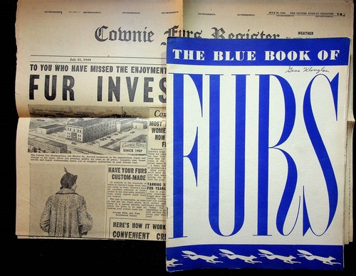 Cownie Furs Des Moines Iowa Lot 1949 Newspaper + Blue Book Of Furs 1947 ...