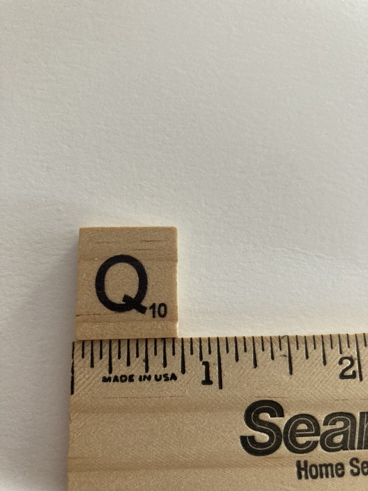 INDIVIDUAL WOOD SCRABBLE TILES: LETTER Q For Crafts or Replacement Pre ...