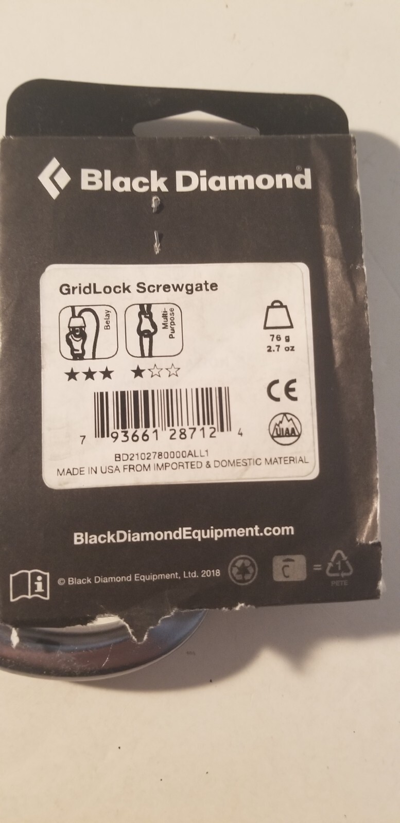Black Diamond Gridlock Screwgate Carabiner Bd2102780000all1 - UPC ...