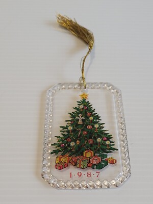 AVON Gift Collection 1987 Fine Crystal Tree Ornament Gold Tassel No Box ...