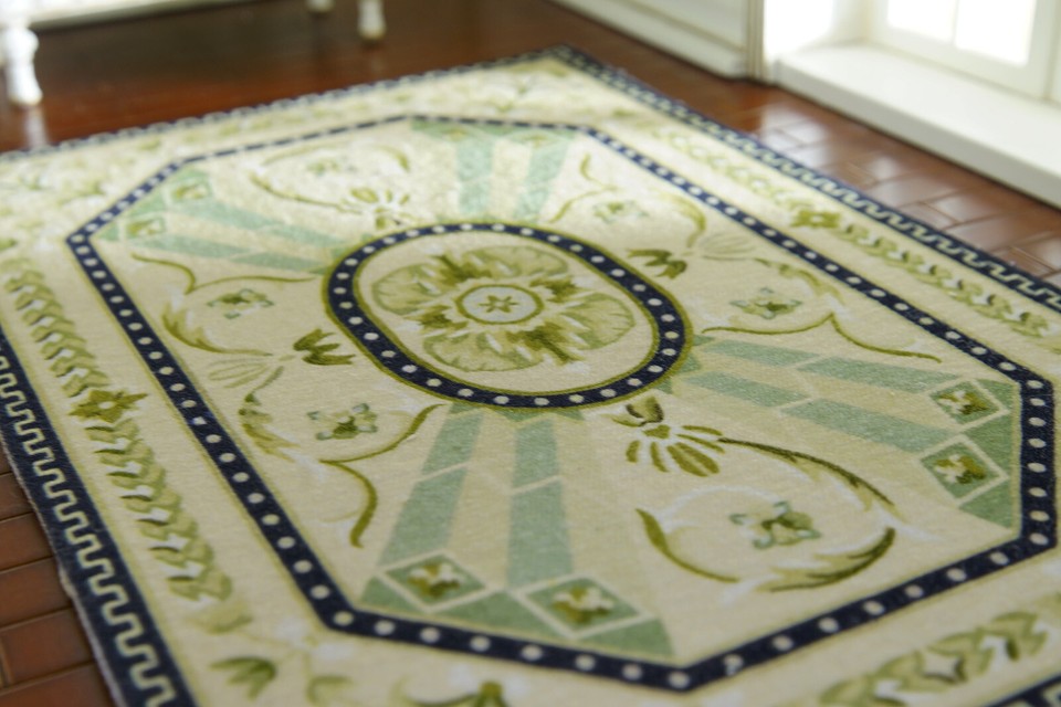 1/12 Shabby Chic Dollhouse Pastel Green French Design Miniature Rug | eBay