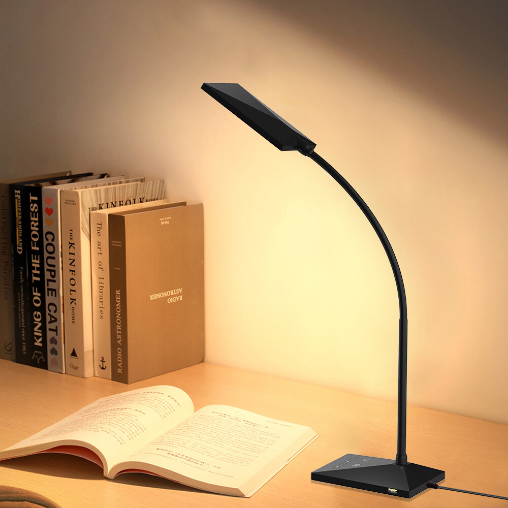 Touch Sensor Desk Lamp Table Light Eye-Caring Reading 5 Modes LED Desk ...