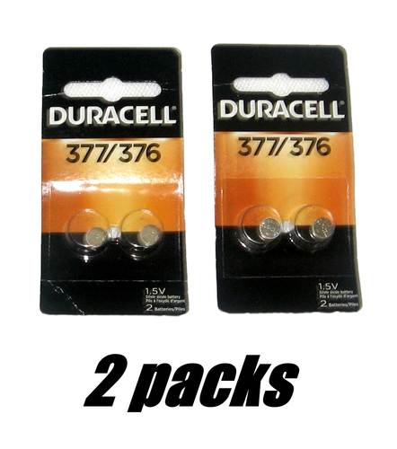 Duracell 376/377 Silver Oxide Button Cell Battery, 1.5 V, 2/Packs 4 ...