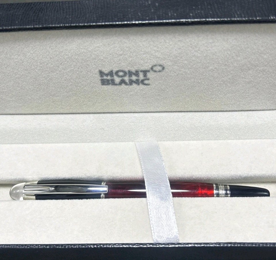 Montblanc Starwalker Roller Black Body & Red Marble Ballpoint Pen Black ...