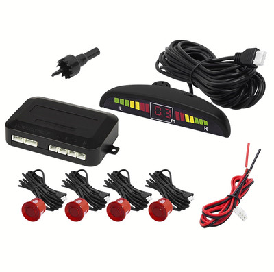 Parking Sensors Red Car System Reverse Rear Alarm With Buzzer | eBay ...