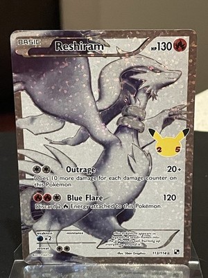 Reshiram 113 114 Full Art - Pokemon 25th Celebrations Classic ...