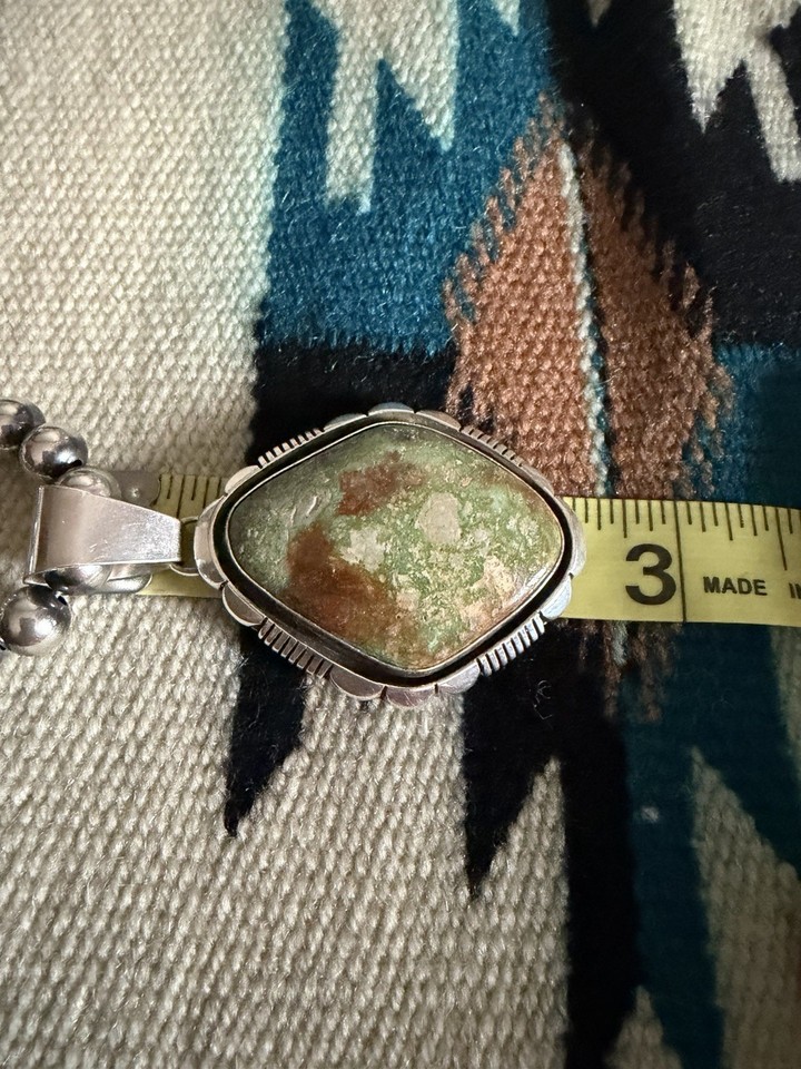 Sterling Royston Pendant By Ron Willie W/8mm Navajo Pearl Necklace - 58 ...
