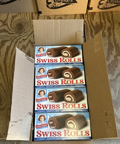 LITTLE DEBBIE SWISS ROLLS- FACTORY SEALED CASE OF 16 BOXES. FRESHEST ...