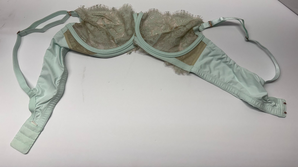Chantelle Light Blue Sheer Lace Day to Night Demi Unlined Underwire 38 ...