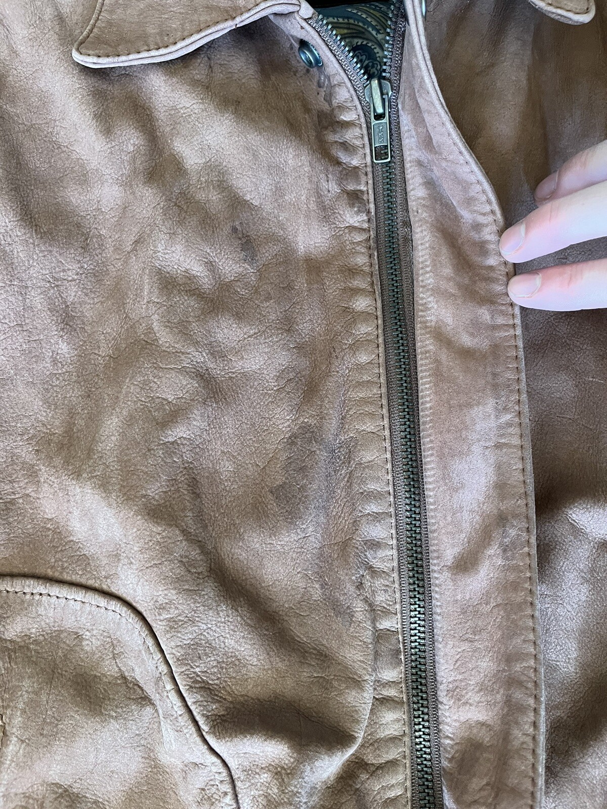 Vintage Echtes Leder Men's Leather Jacket Brown XXL B… - Gem