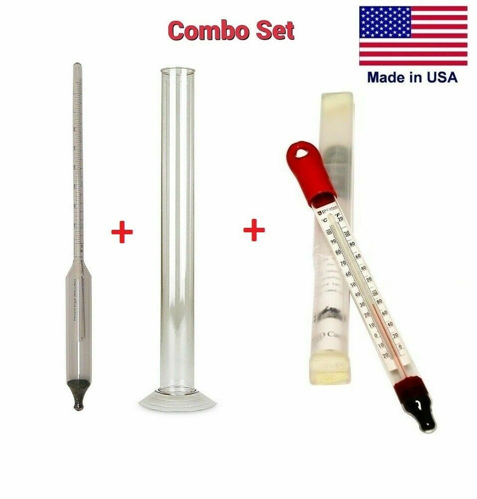 Buy Hydrometer Alcohol Meter Tralle Test Kit 0-200 Proof Traceable ...