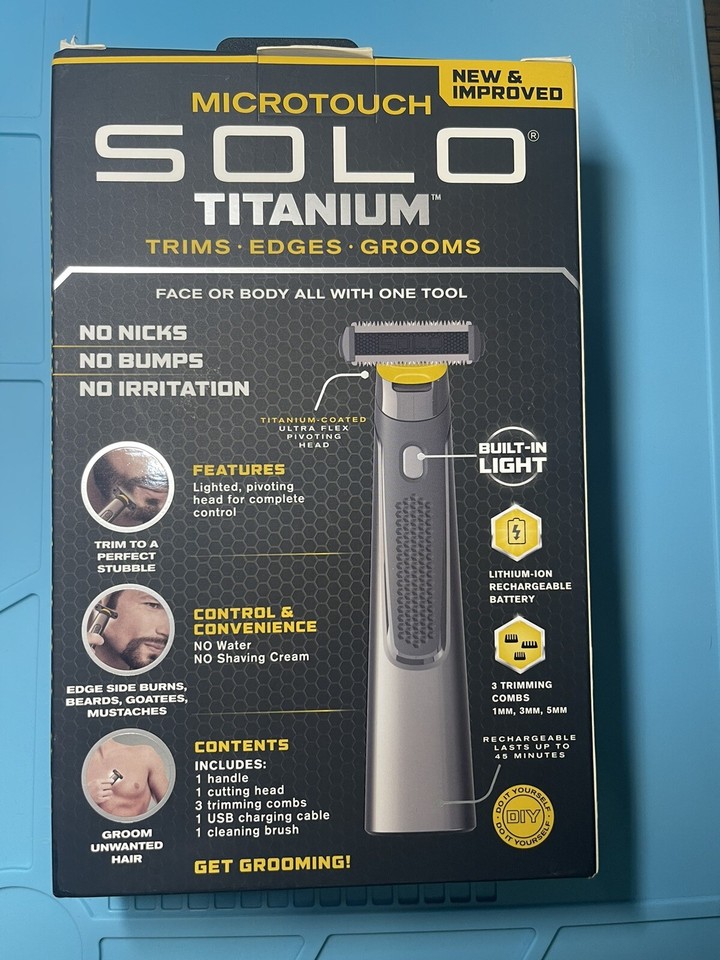 MicroTouch Titanium Solo Full Body Trimmer, Trim, Edge & Groom, New ...