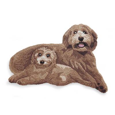Puppy Dog Hand Hooked Rug Goldendoodle Carpet Transatlantic Beautiful ...