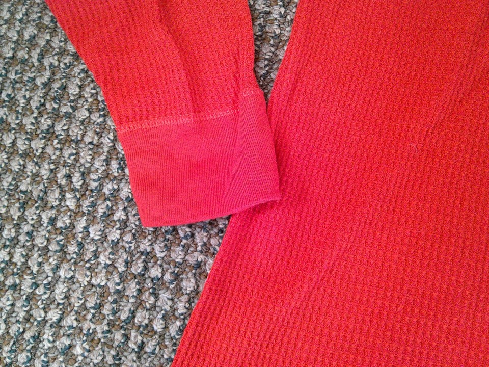 Vtg NOS 70's WRIGHT'S Men's RED Thermal Base Layer Waffle Shirt USA ...