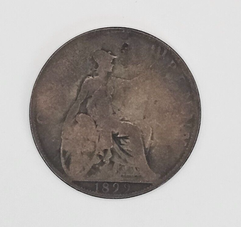1899 British 1 Penny Victoria 3rd Portrait - KM#790 Bronze Circulated ...