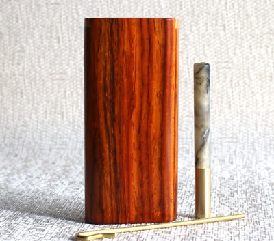 4" Cocobolo Wood Dugout with One Hitter-Slider Lid-American Crafted ...