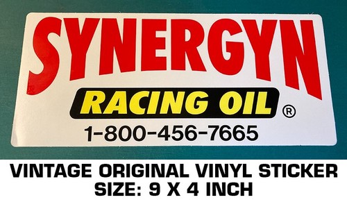 SYNERGYN RACING OIL - LUBRIFIANTS - VINTAGE ORIGINAL VINYL DECAL ...