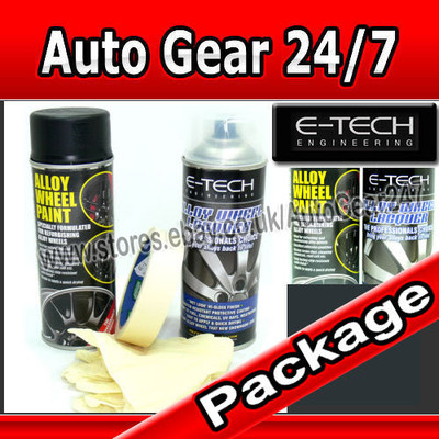Car Black Alloy Wheel Refurbishment 400ml Spray Paint & High Gloss ...