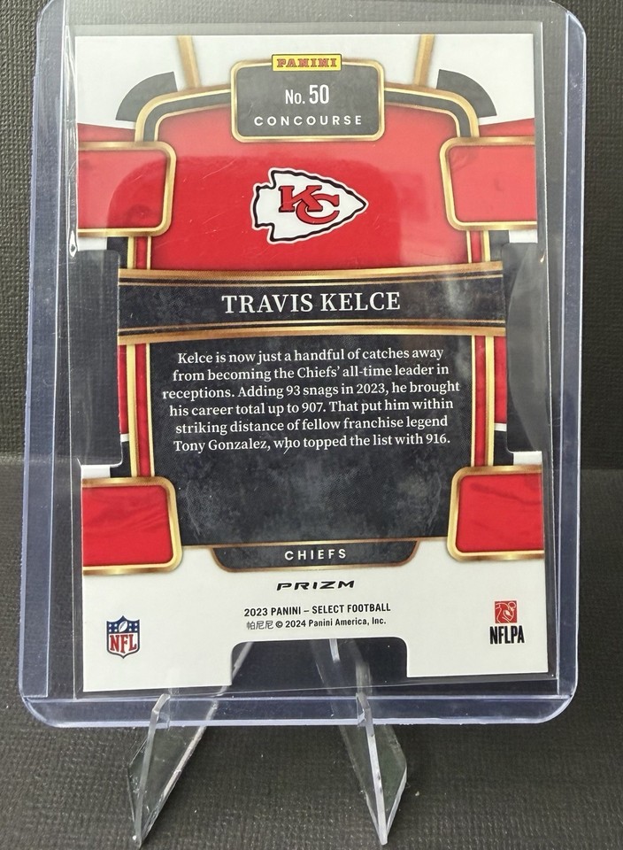 2023 Panini Select - Concourse Travis Kelce #50 Red & Yellow Prizm Die ...