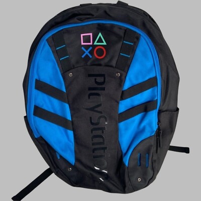 2019 Playstation Bioworld Backpack Black Blue Bag Padded Laptop ...
