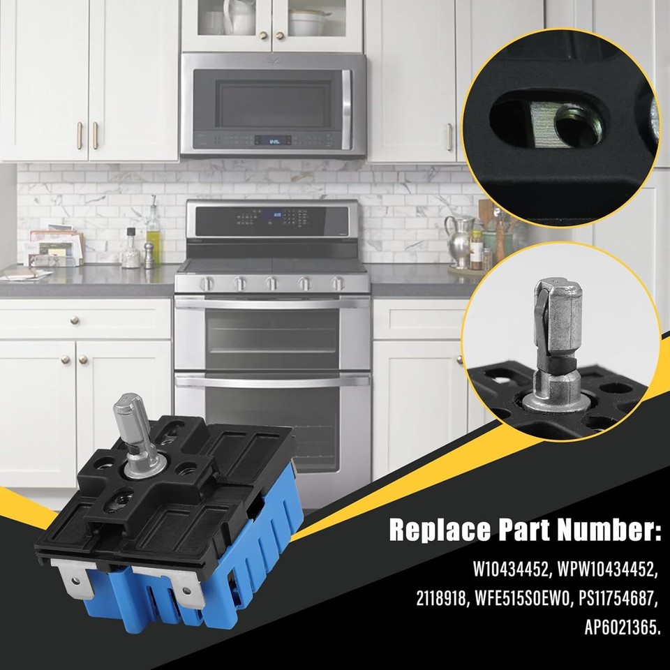 W10434452 For Whirlpool Range Dual Surface Element Infinite Switch MDPA ...
