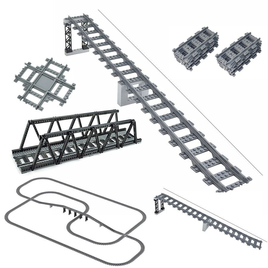 Uphill Track 7996 City Rail for Lego Kit Train Building Blocks Sets DIY ...