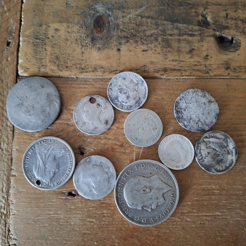 37gm 0.925 Silver Coins George III Victoria, George V. All Pre 1920 ...