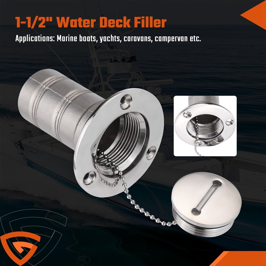1-1/2" Boat Marine Deck Fill Filler with Key Cap Water Tank 316 ...