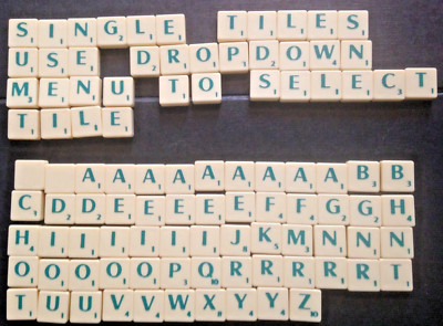 Mattel Original Individual Scrabble Tiles Green Letter - Use Drop Down ...