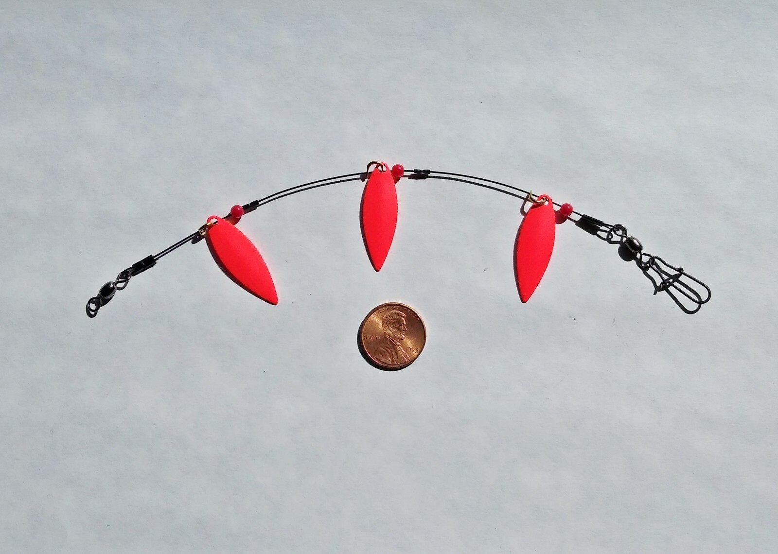 1 Custom 8" Flasher Pop Gear Trolling Rig Bass Trout Walleye Fishing ...