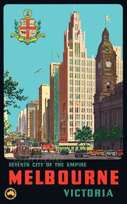 VINTAGE MELBOURNE AUSTRALIA TRAVEL A4 POSTER PRINT | eBay UK