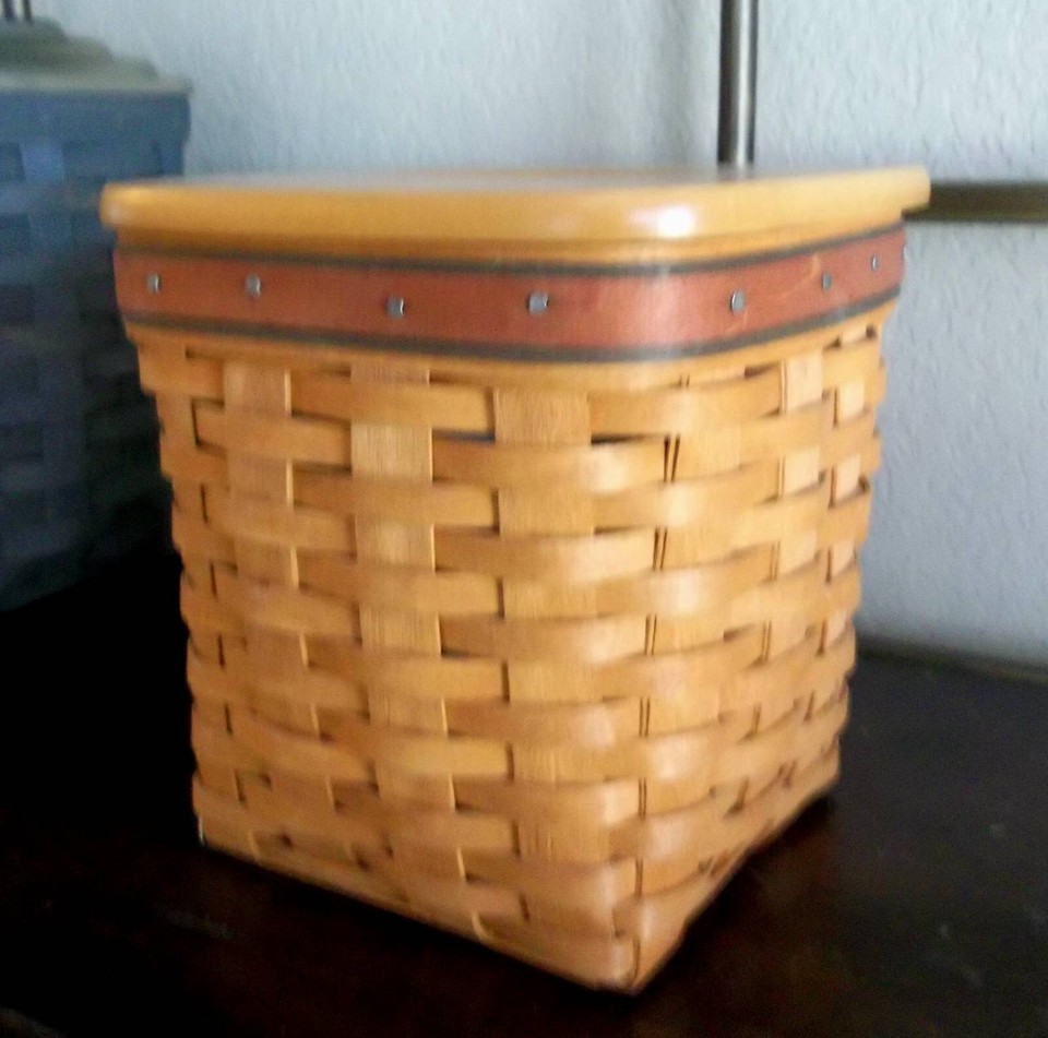 Longaberger TISSUE BASKET - Original Classic Stain w/Feature Color ...