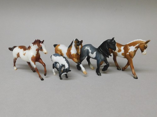 Breyer Stablemates Lot of 5 Pintos w/ Raider Club Glossy Thoroughbred ...