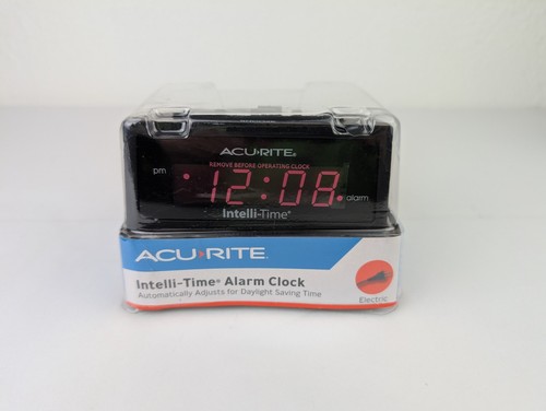 ACU RITE Intelli-Time Alarm Clock 13002A3 NEW Black Electric W/ Snooze ...