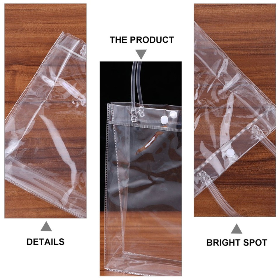 8 Pcs PVC Handbag Tote Plastic Clear Bags for Packaging Shopping | eBay ...
