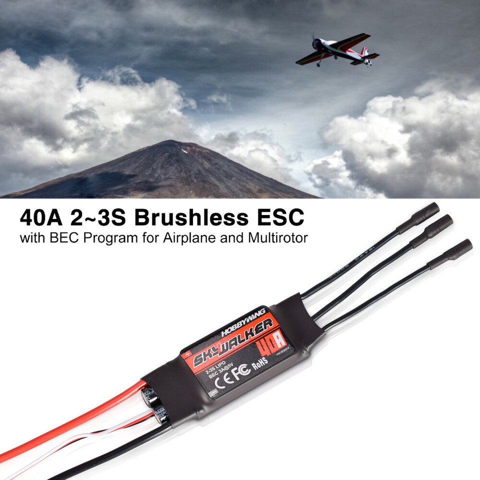 HobbyWing Skywalker 40A V2 Brushless ESC 2-4S For RC Airplanes ...
