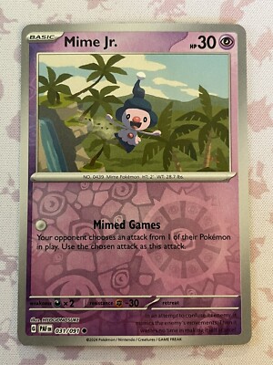 Pokémon TCG Mime Jr. Paldean Fates 031/091 Reverse Holo Common | eBay